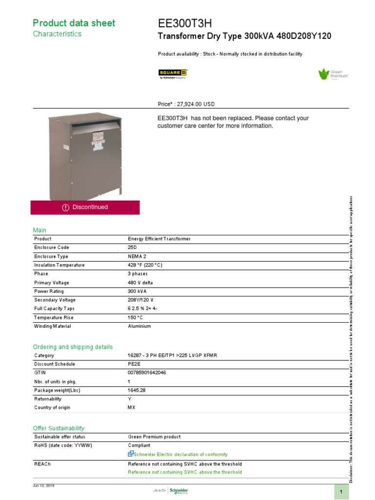 Transformer 20kVA Data Sheet | PDF