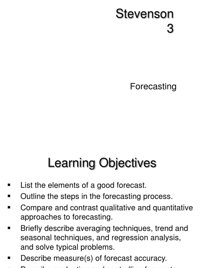 Stevenson Chapter 3 - Forecasting | PDF | Forecasting | Regression Analysis