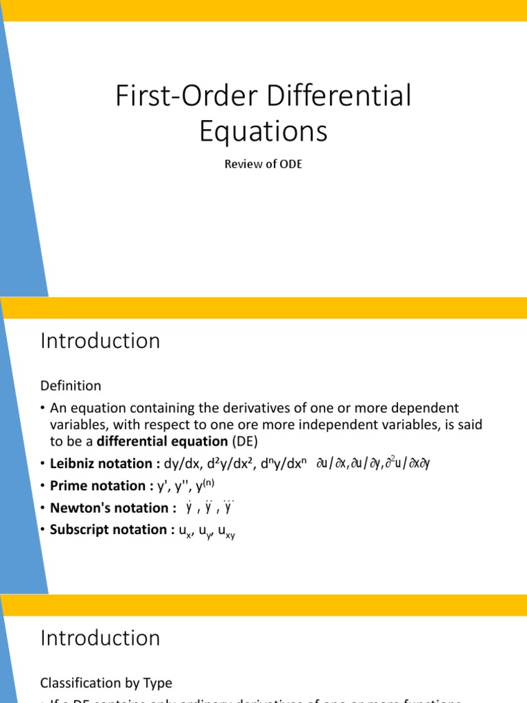 First-Order Differential Equations | PDF