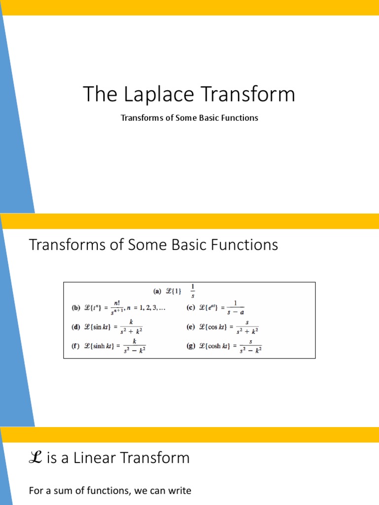 Laplace Transform of Some Basic Functions | PDF