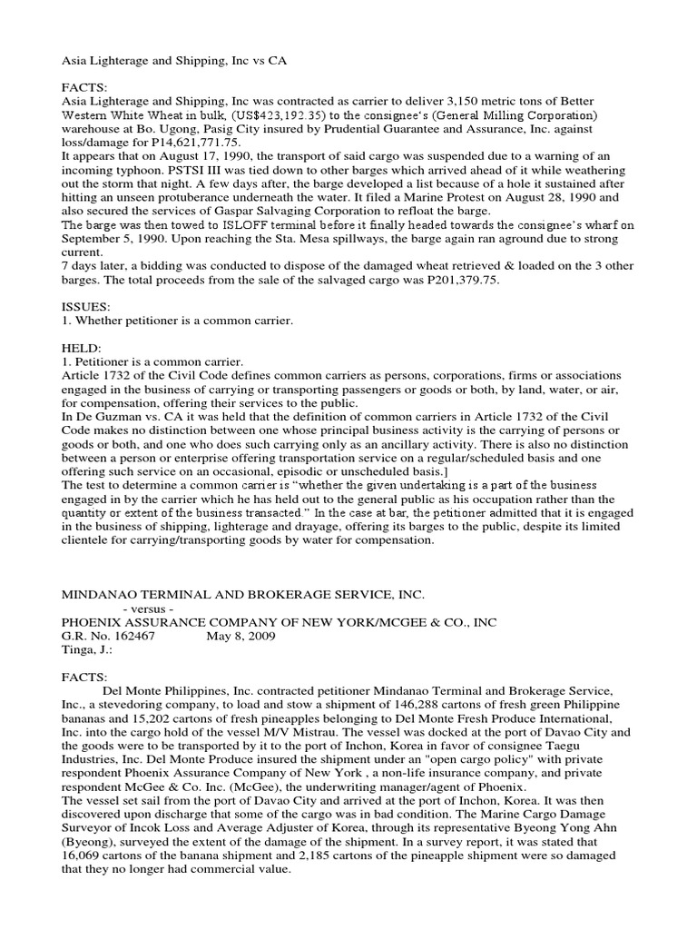 Liability of a Stevedore for Cargo Damaged During International ...