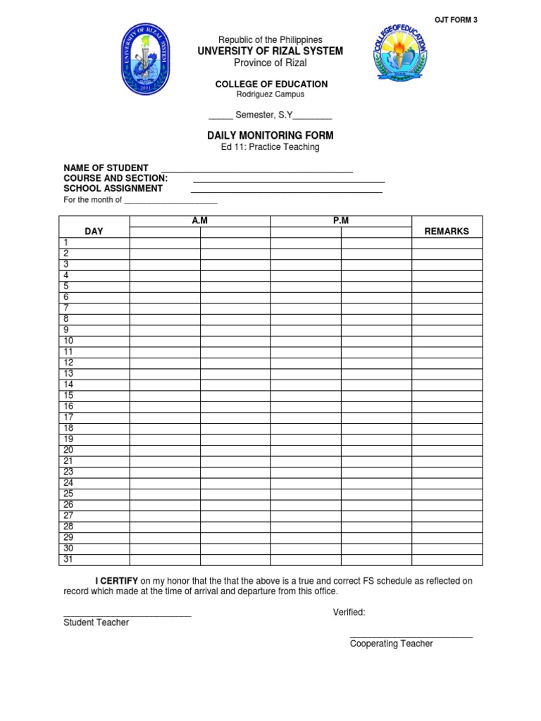 Ojt Form 3 | PDF