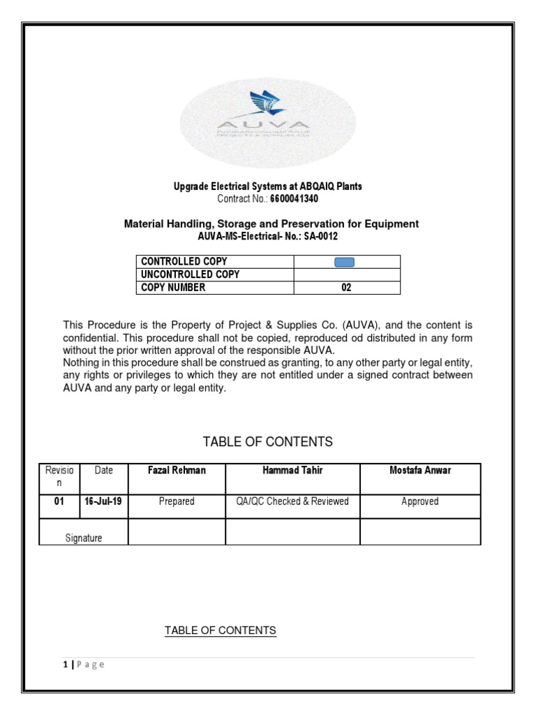 Method of Statement Material Handling, Preservation and Storage | PDF | Corrosion | Stainless Steel