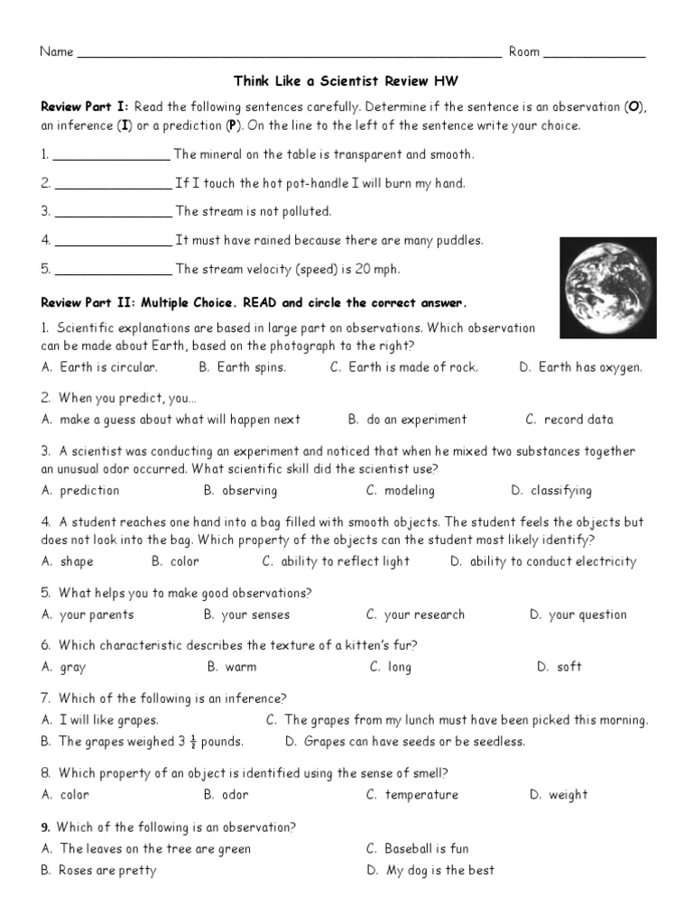Think Like A Scientist Review Completed Class Notes - Homework | PDF ...