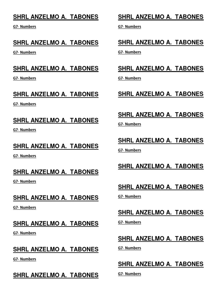 G7-Numbers G7 - Numbers | PDF