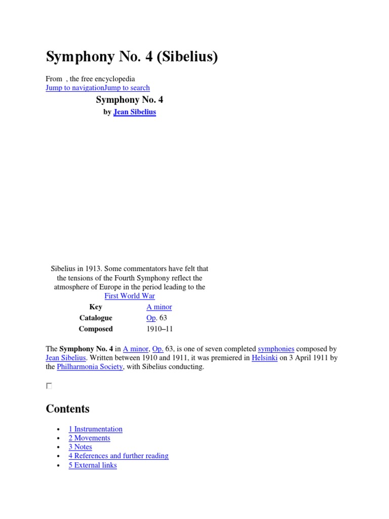 Sibelius Symphony No. 4 | PDF | Musical Forms | Classical Compositions
