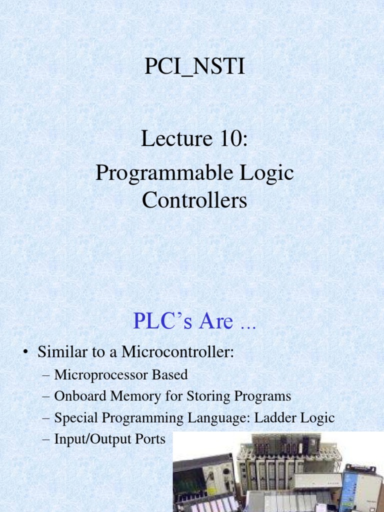 Lecture PLC | PDF | Programmable Logic Controller | Relay