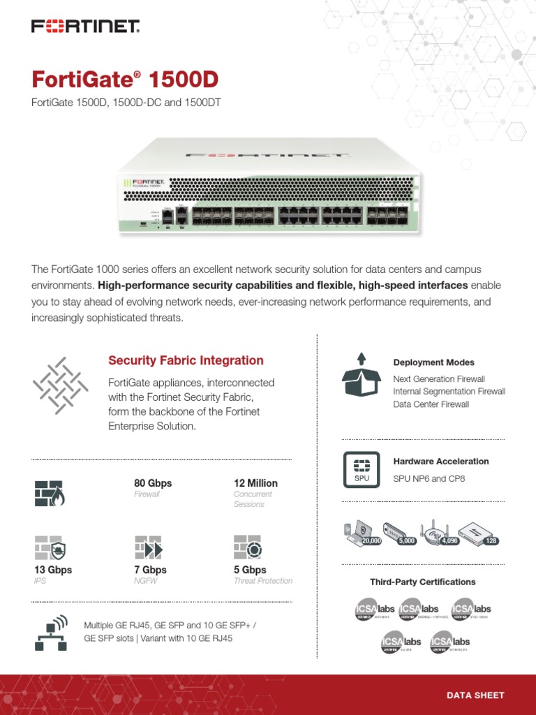 FortiGate 1500D Datasheet PDF | Download Free PDF | Computer Network ...