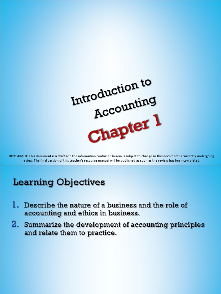 Introduction To Accounting Chapter 1 (ABM) | PDF | Generally Accepted ...