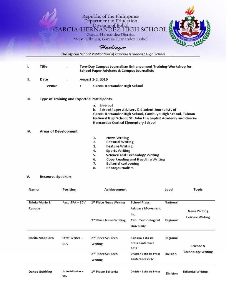 Campus Journalism Activity Design | PDF | Journalism | Communication