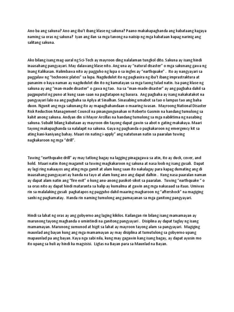 Ano Ba Ang Sakuna | PDF