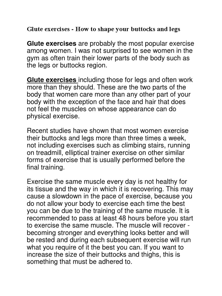 PDF Glute Exercise | PDF | Human Body | Recreation