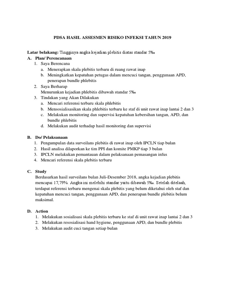 PDSA Phlebitis | PDF