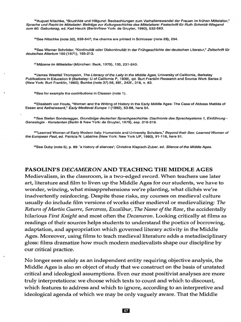 Pasolinis Decameron and Teaching The Middle Ages | PDF | The Decameron ...