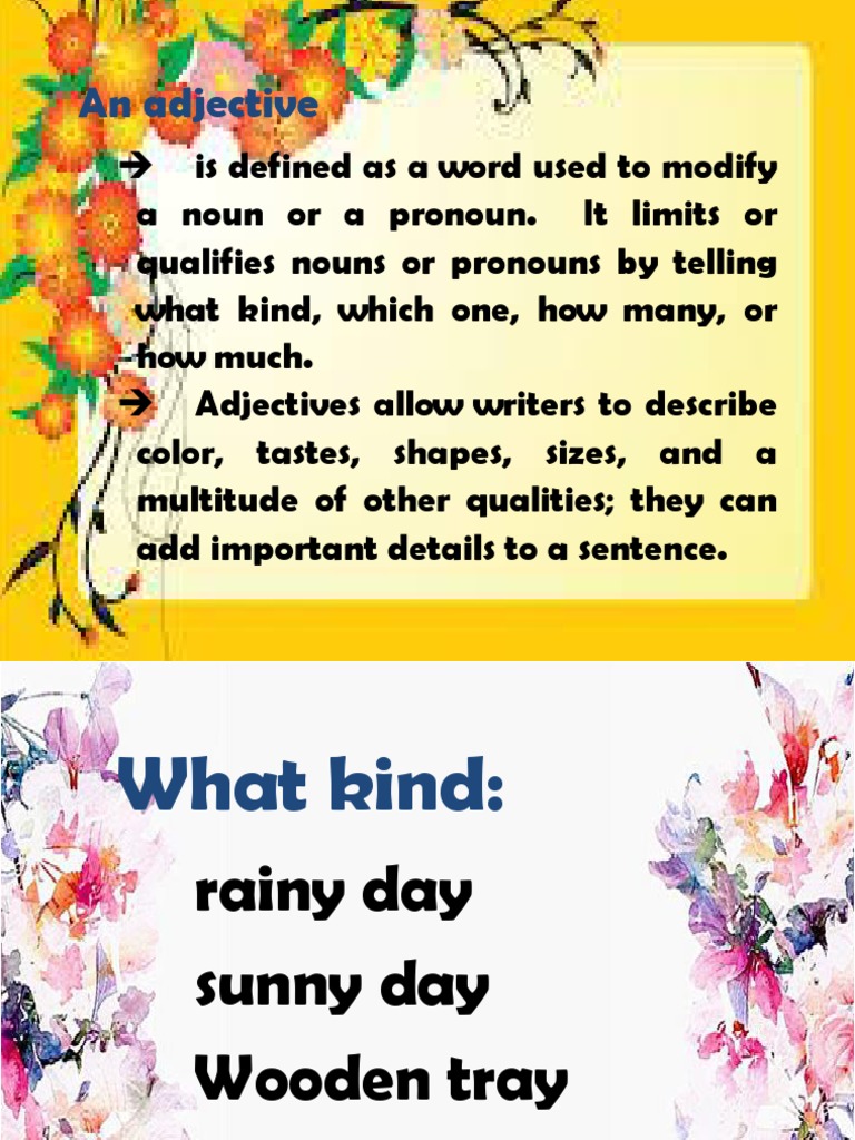 Visual Aids for Teaching Adjectives | PDF | Home & Garden