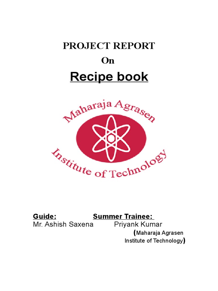 Recipe Book: Project Report On | PDF | Bootstrap (Front End Framework ...
