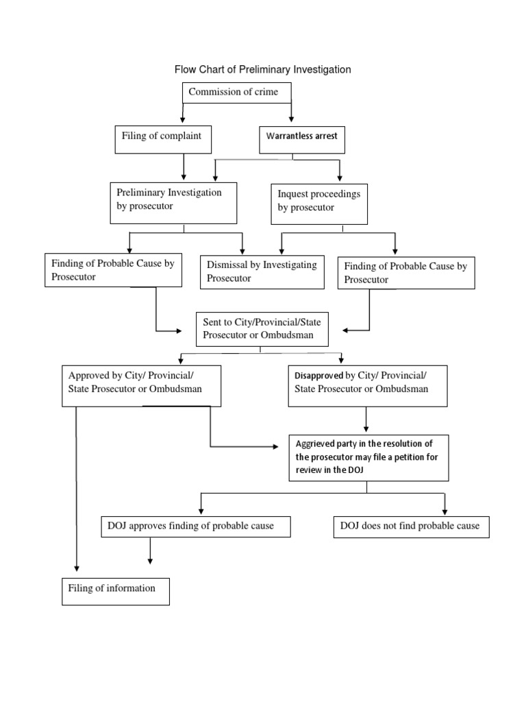Flow Chart of Preliminary Investigation