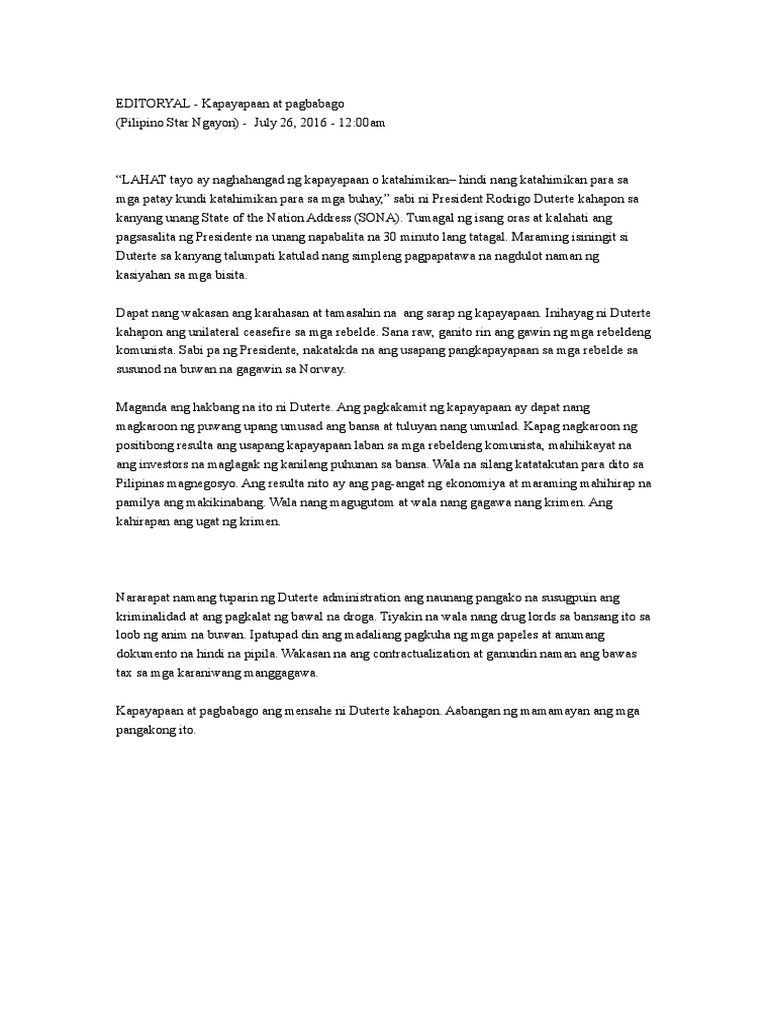Example of An Editorial Article | PDF