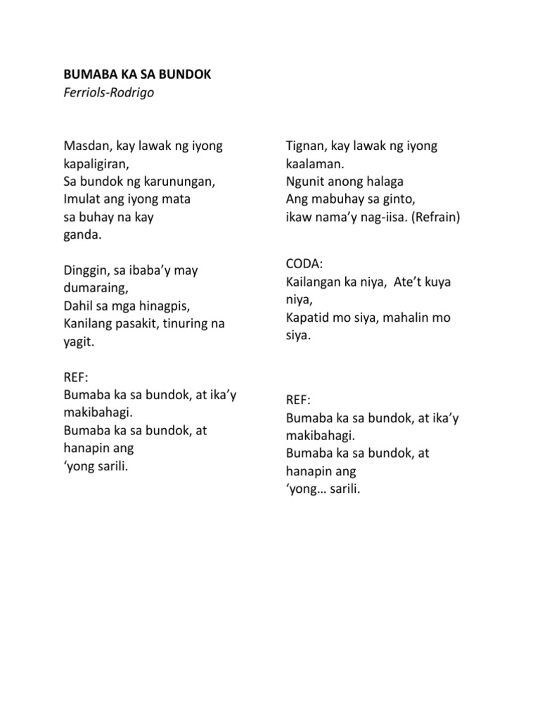 Bumaba Ka Sa Bundok | PDF