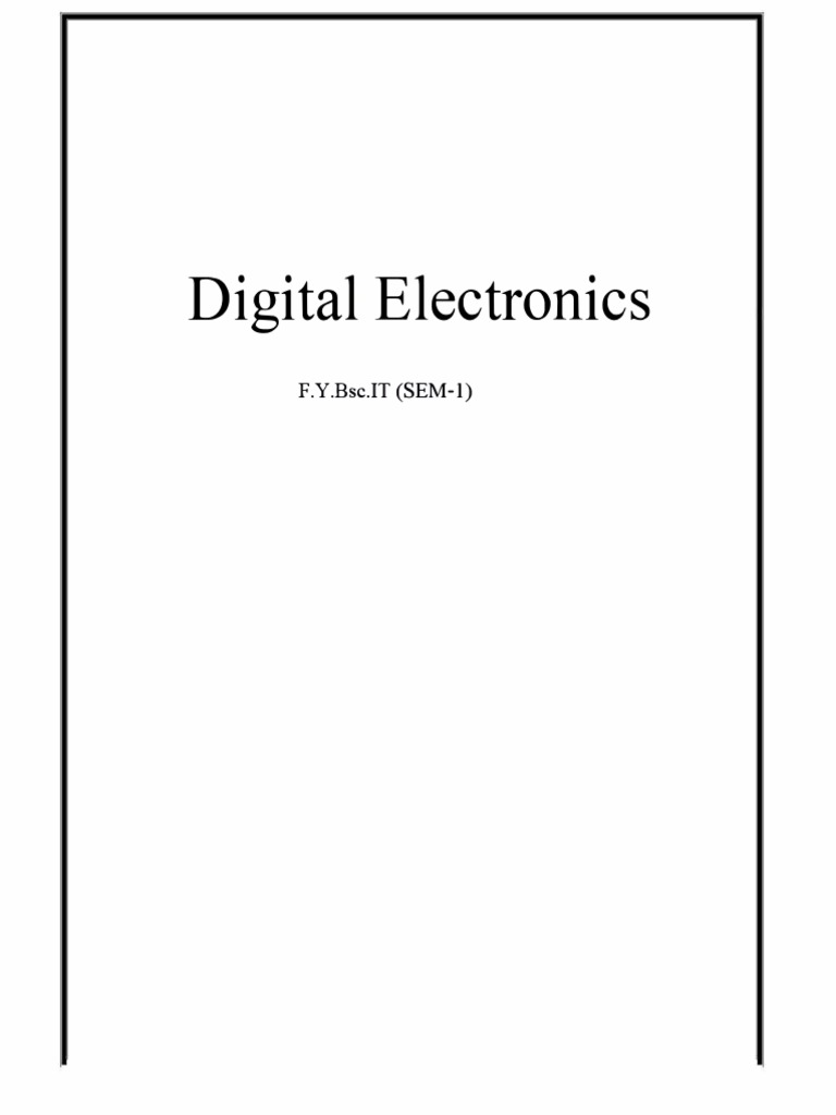 Digital Electronics, F.Y.Bsc - IT | PDF | Science | Electronics