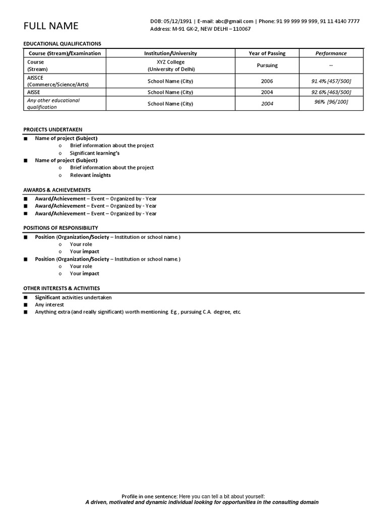 Resume Template | PDF