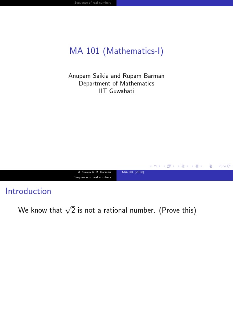 Slides For Introduction To Real Analysis | PDF | Sequence | Real Number