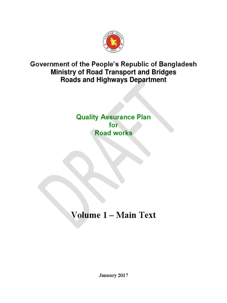 Quality Assurance Plan for Road Works | PDF | Specification (Technical ...