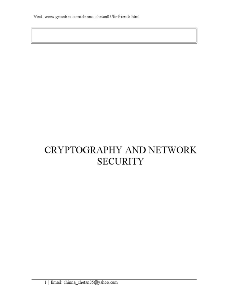 Cryptography and Network Security | PDF | Cryptography | Public Key ...
