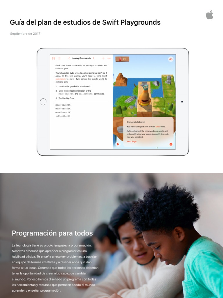 Guía Del Plan de Estucios de Swift Playgrounds | PDF | Lenguaje de programación | Plan de estudios
