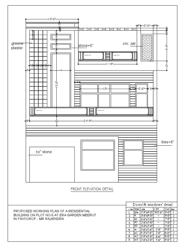 CNC Jali Groove Plaster Stone+6": Front Elevation Detail | PDF | Nature