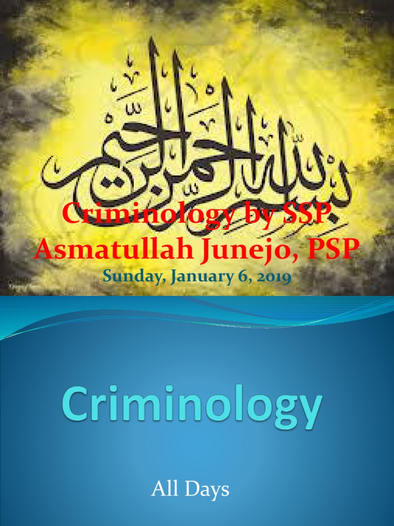 Complete Criminology Notes For CSS by SSP Asmatullah Junejo | PDF ...