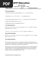 Maths Class Xi Chapter 02 Relations and Functions Practice Paper 02 | PDF | Function ...
