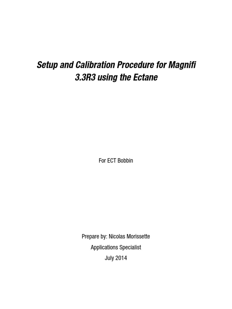 Setup and Calibration Procedure for Magnifi 3.3R3 using the Ectane For ...