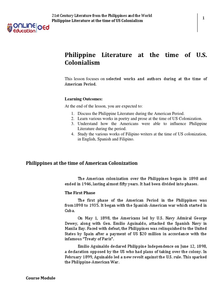 American Regime Literature | PDF | Philippines | Poetry