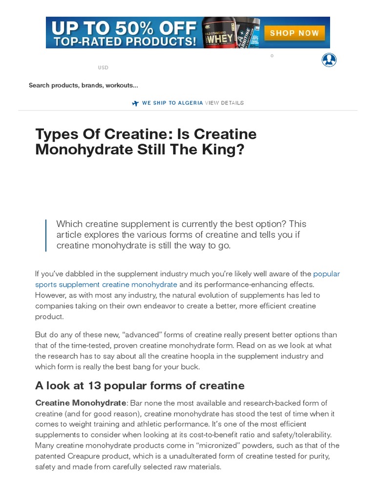 Types of Creatine - Is Creatine Monohydrate Still The King - Muscle ...