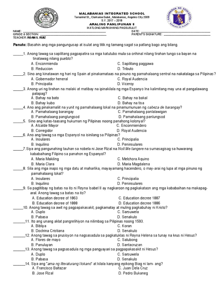 3rd Grading AP | PDF