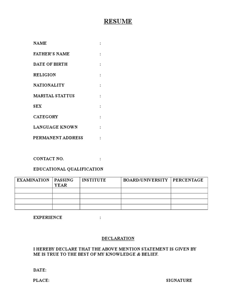 Biodata Declaration Form Template | PDF | Social Science | Law