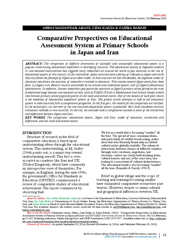 Comparative Perspectives On Educational PDF | PDF | Educational ...
