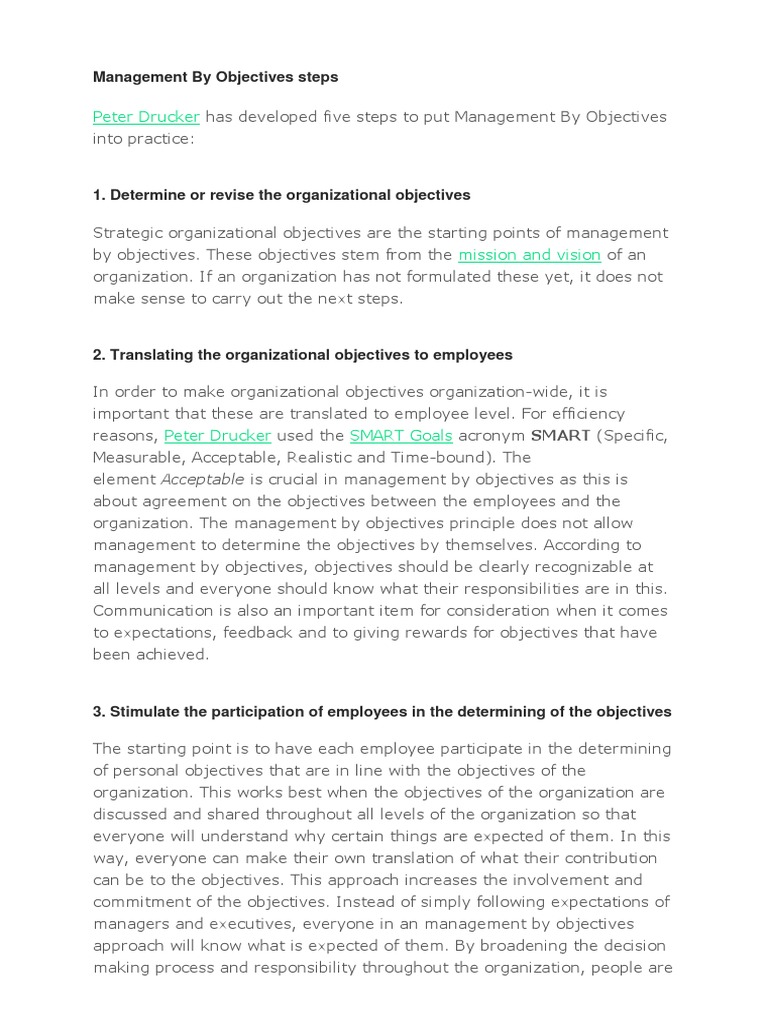 Management by Objectives | PDF | Goal | Epistemology
