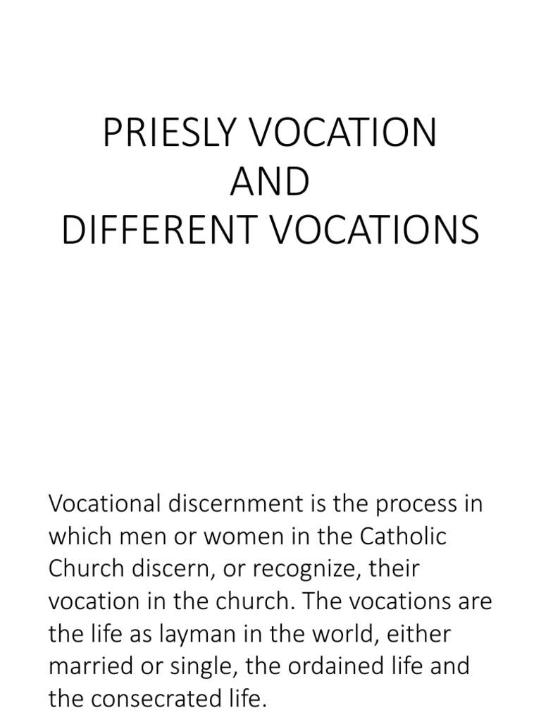 Priesly Vocation AND Different Vocations | PDF | Priest | Catholic Church