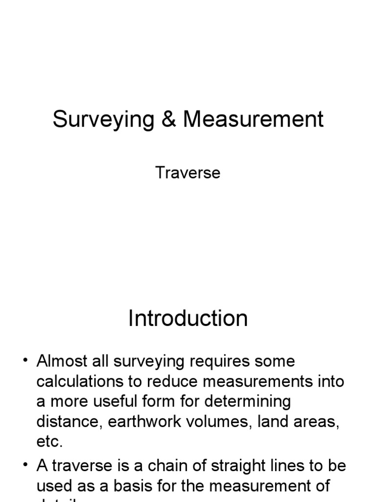 Surveying & Measurement: Traverse | PDF | Surveying | Latitude