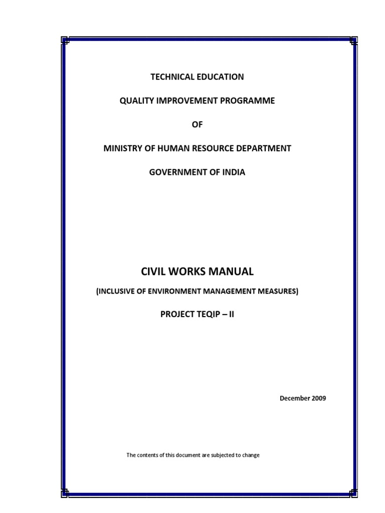 Civil Works Manual | PDF | Specification (Technical Standard ...