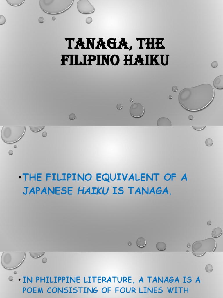 Understanding Tanaga: Filipino Haiku | PDF | Tagalog Language ...