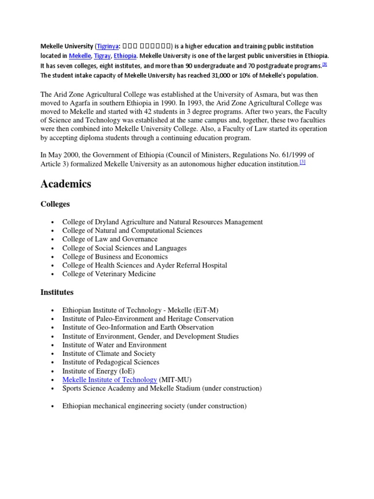 Mekelle University | PDF