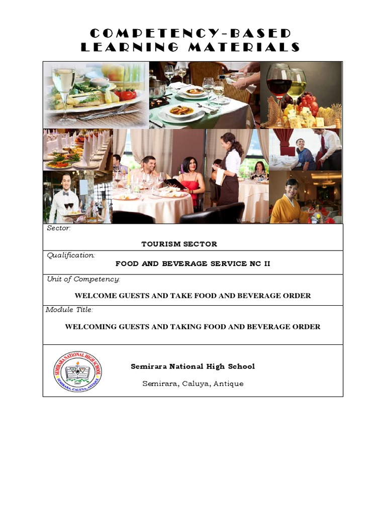 CBLM Final | PDF | Menu | Restaurants