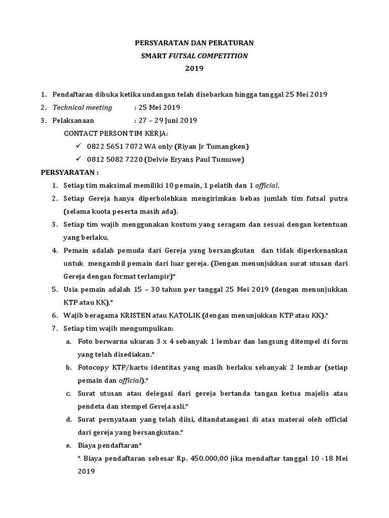 Contoh Peraturan Futsal | PDF