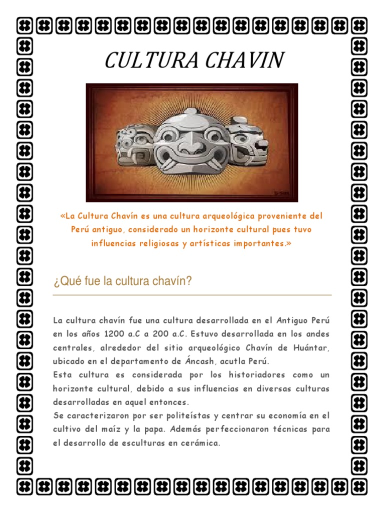 Cultura Chavin Informe | PDF | Cultura (general) | Agricultura