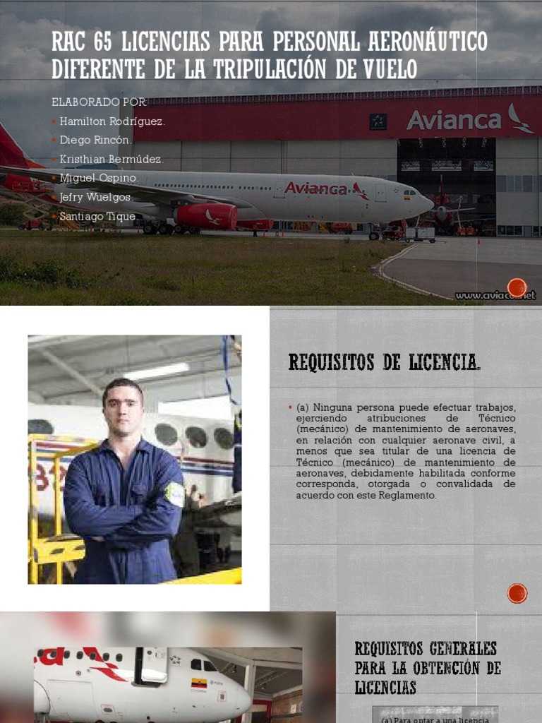 Presentacion RAC 65 Final | PDF | Aviación | Aeroespacial