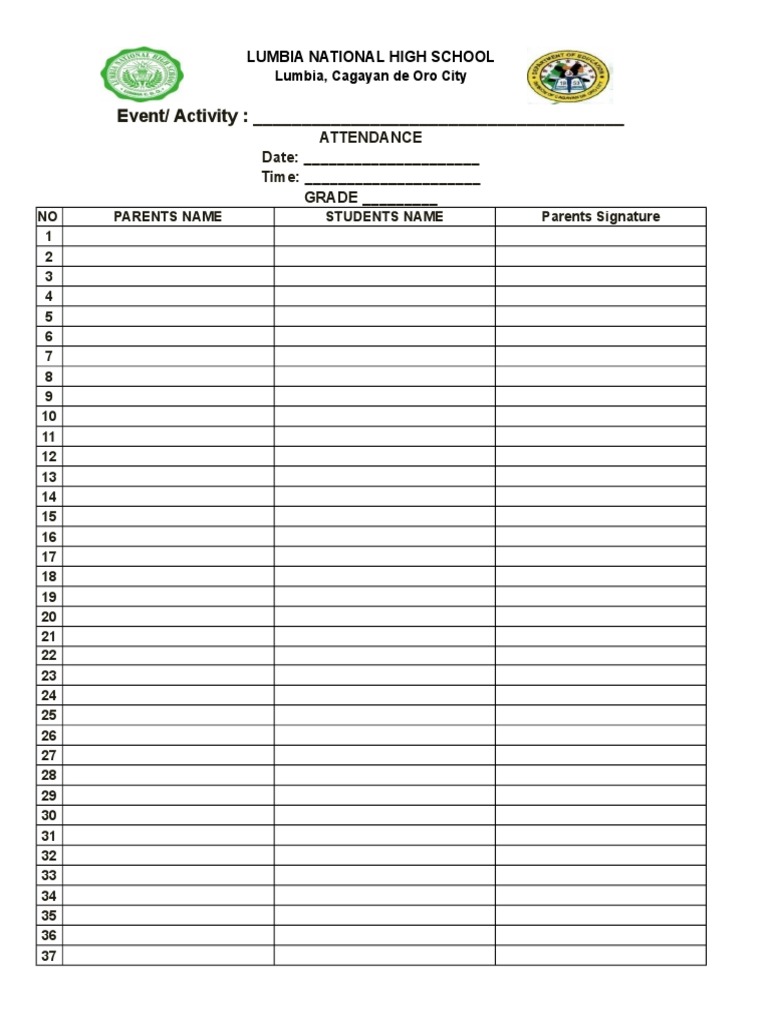 Parent's Attendance 2 | PDF | Career & Growth
