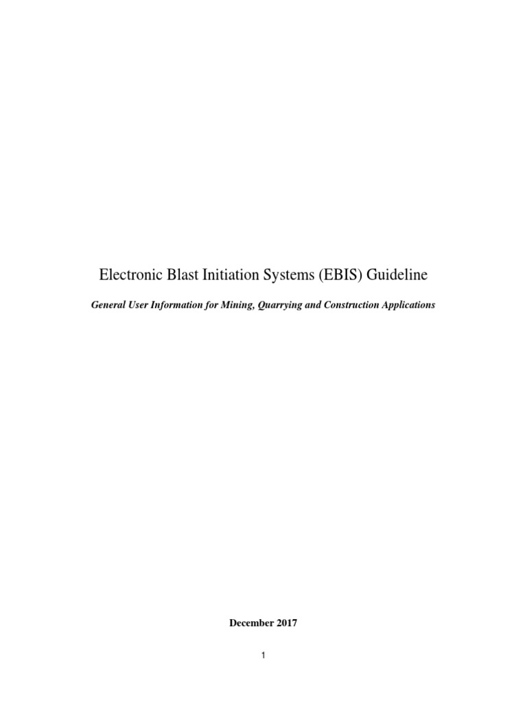 Electronic Blast Initiation Systems (EBIS) Guideline | PDF | Electronic ...